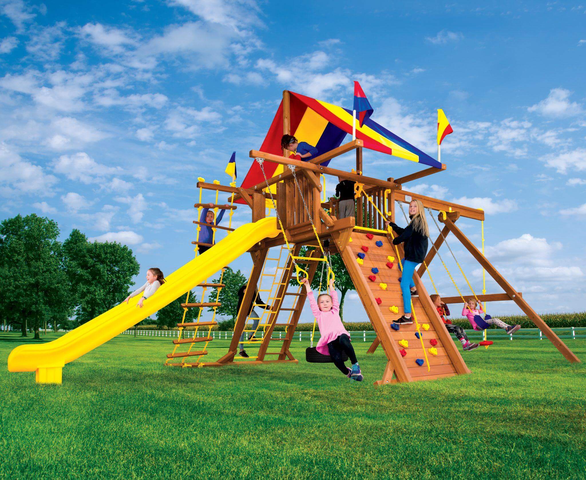 King Kong Castle Swing Sets | Rainbow Play Systems
