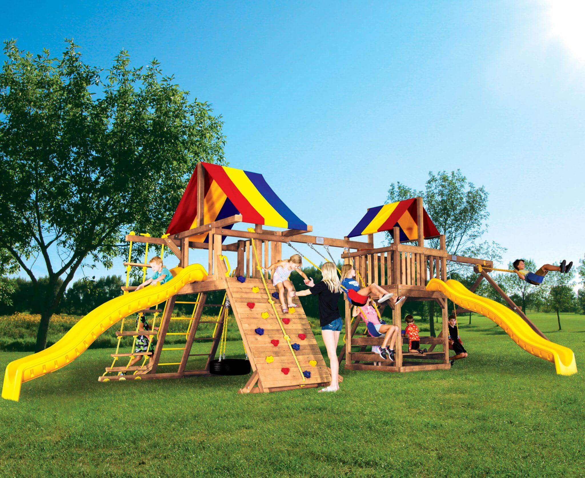 Double Slide Swing Set & Playsets | Double Whammy