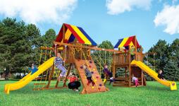 Outdoor Wooden Playsets for Kids | Rainbow Play Systems