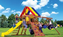 Outdoor Wooden Playsets for Kids | Rainbow Play Systems